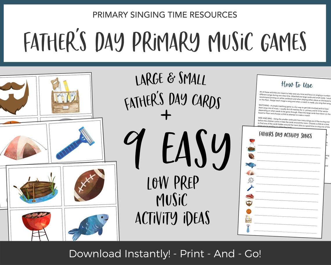 Fathers Day Singing Time Activity LDS Primary Chorister LDS - Etsy