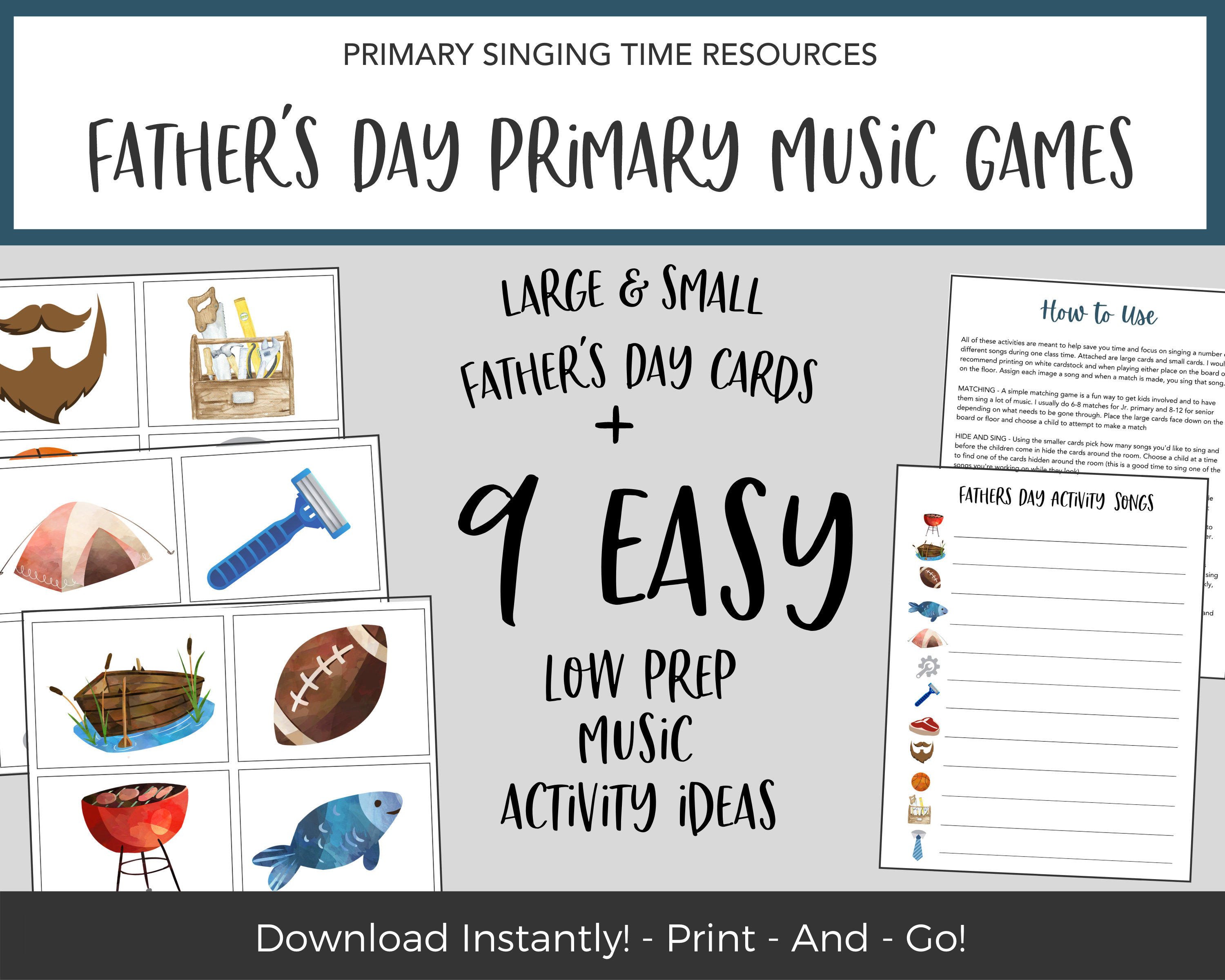 Fathers Day Singing Time Activity LDS Primary Chorister LDS - Etsy
