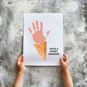 Ice Cream Handprint Art, Summer Handprint Art, Printable Handprint ...