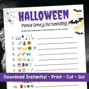 Halloween Movie Emoji Pictionary, Halloween Printables Games for Teens ...