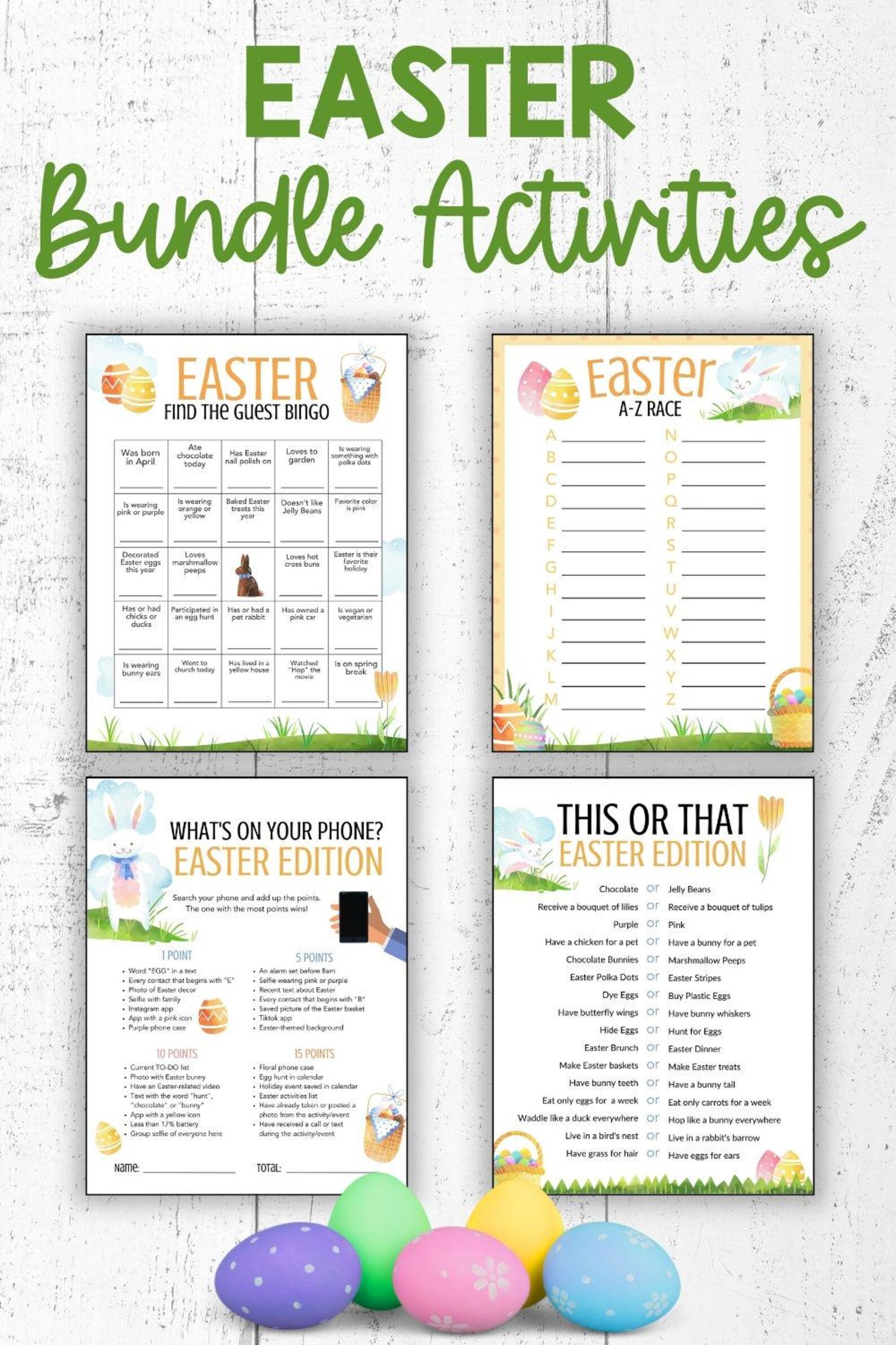 This or That Easter Game, Fun Easter Printable Game for Kids Family ...