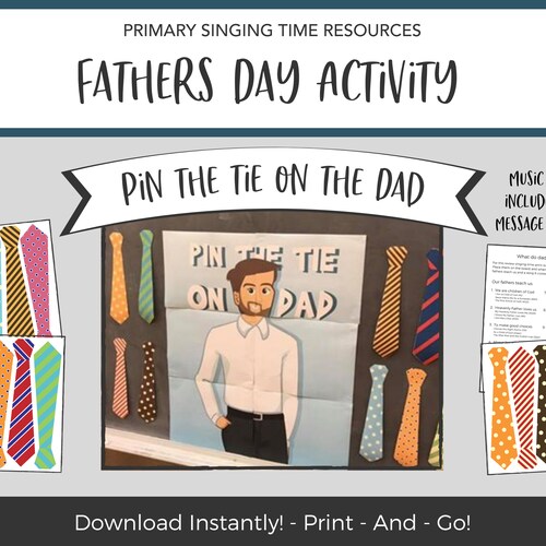 Pin the Tie on Dad Singing Time Activity - Etsy