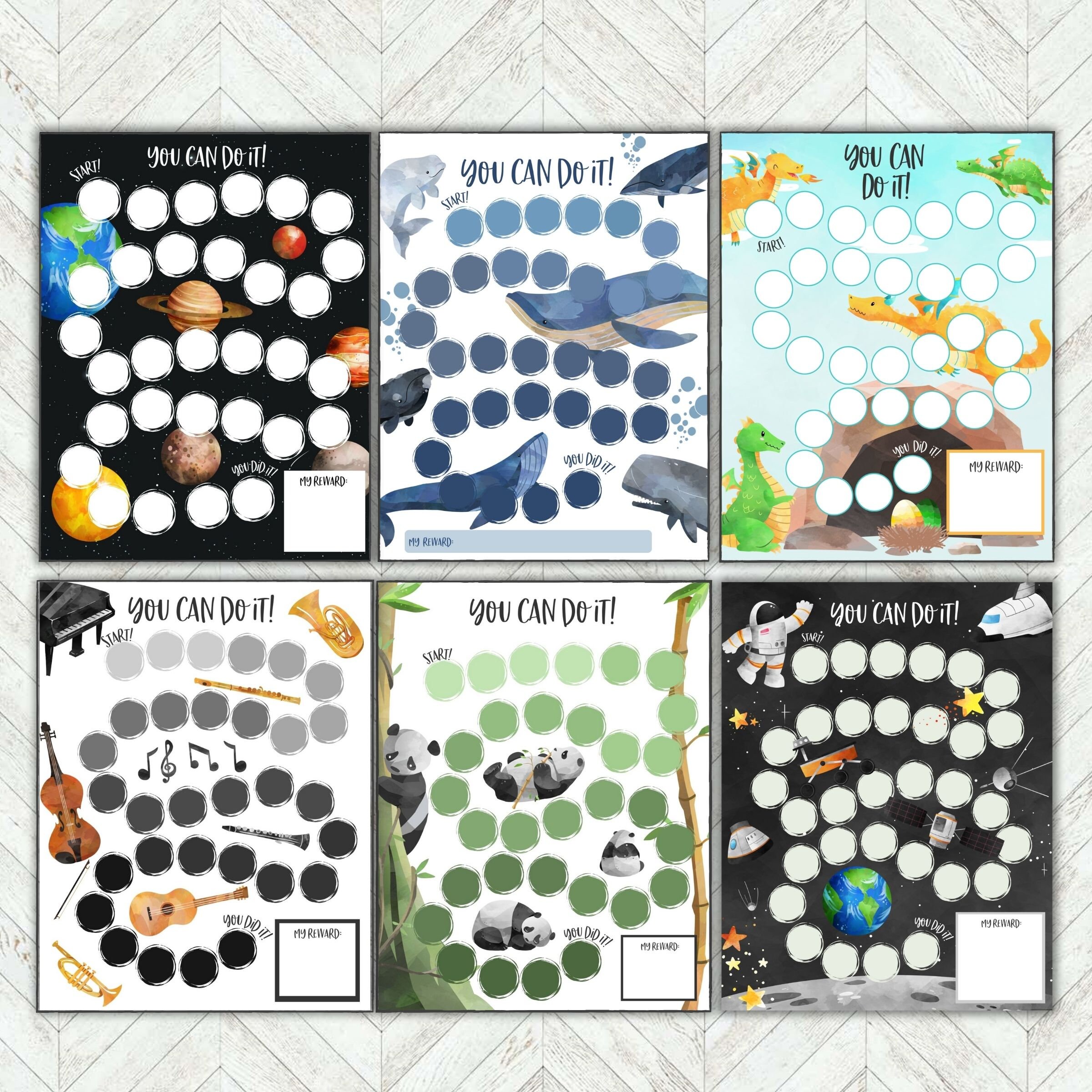 Bundle 'boy' Themed Kids Reward Chart Printable, Sticker Chart for Kids ...