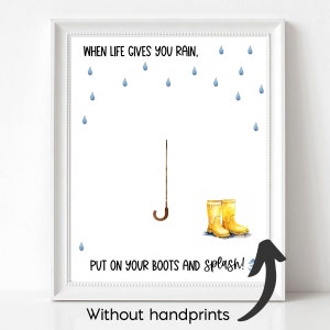 Spring Rain Umbrella Handprint Activity, Preschool or Toddler Handprint ...