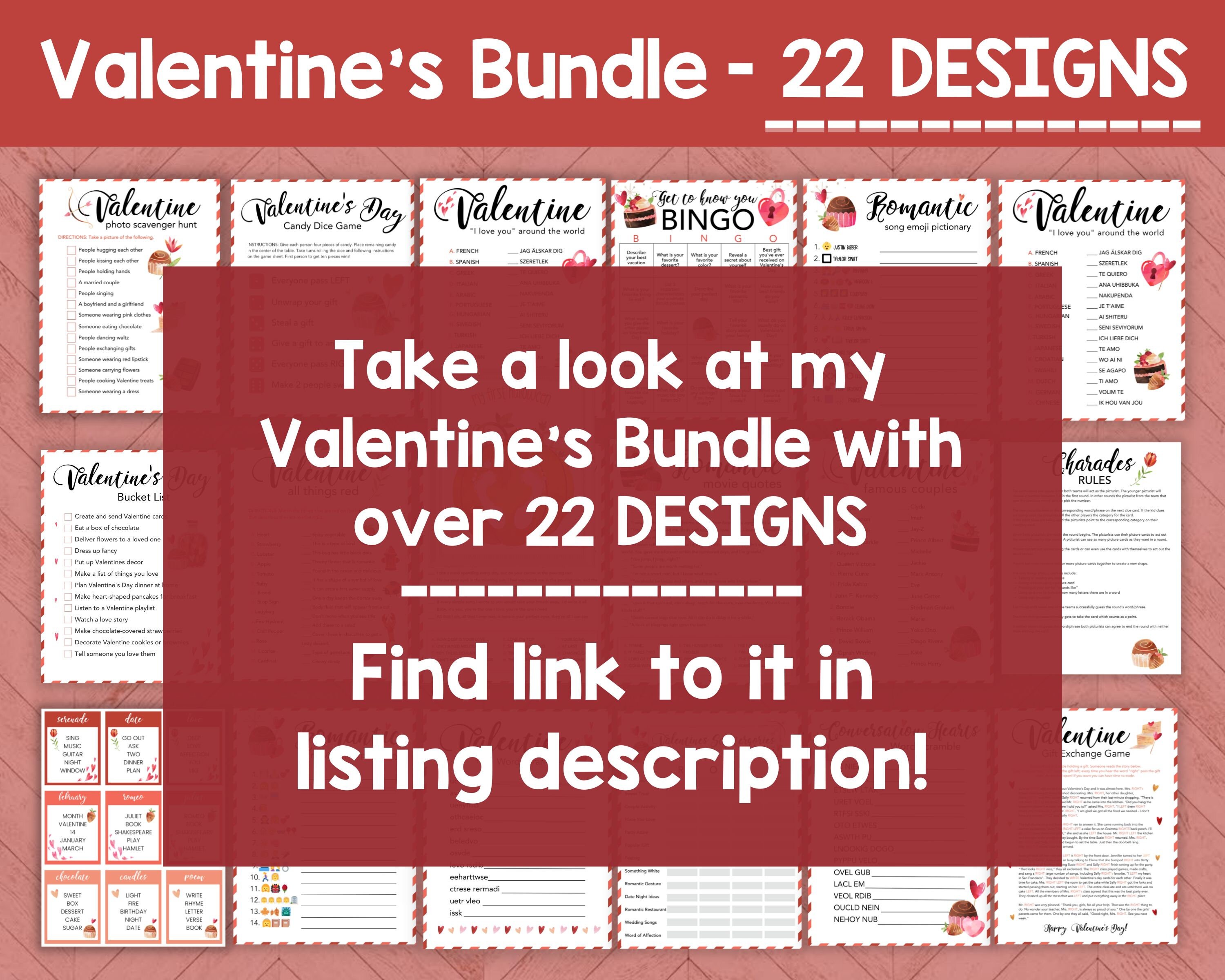 Valentines Scavenger Hunt for Kids Printable Treasure Hunt - Etsy
