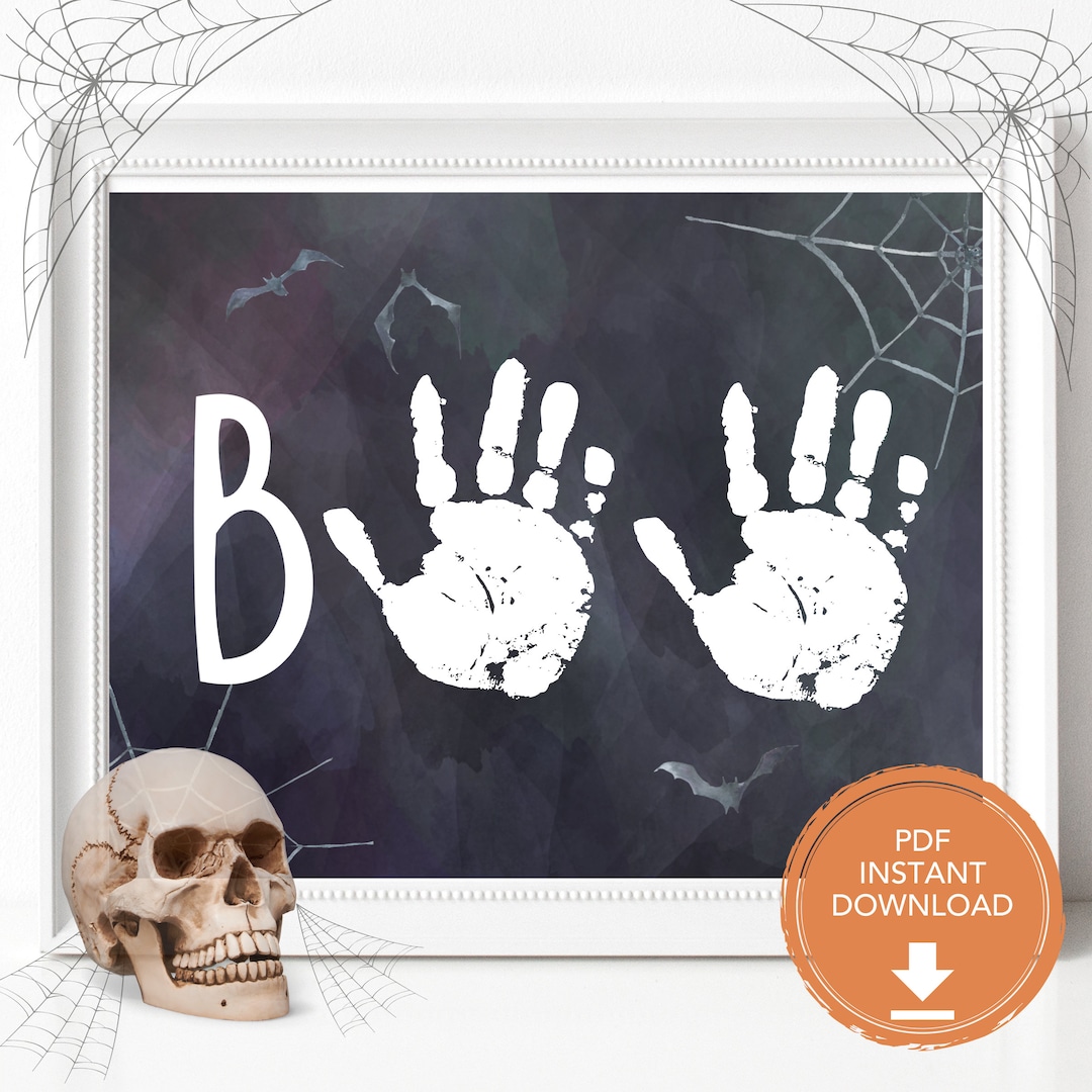 Boo Halloween Handprint Craft, DIY Craft for Kids Art, Halloween ...