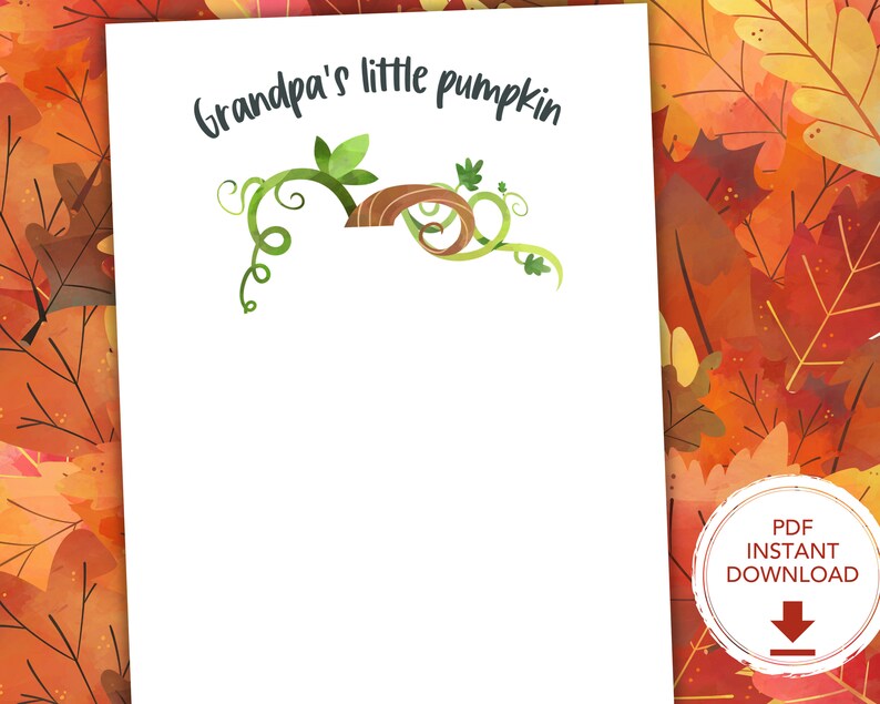 Our Little Pumpkin Footprint Craft Thanksgiving Printable - Etsy