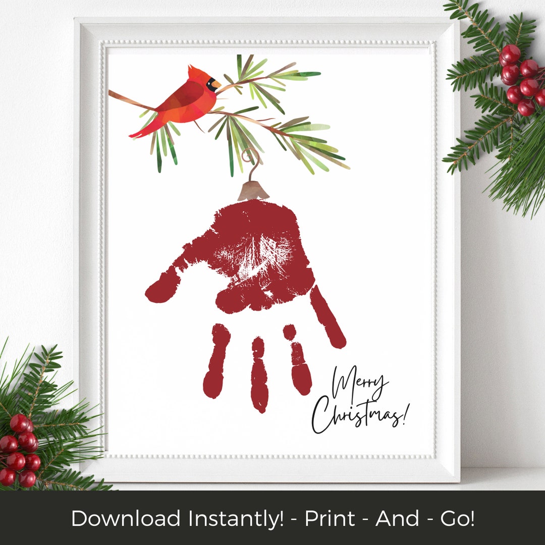 Ornament Handprint Kids Christmas Craft, Baby's First Christmas ...
