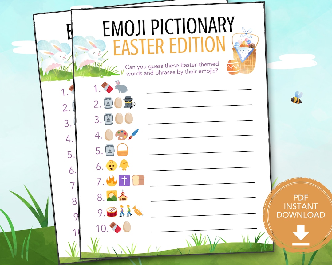 Emoji Easter Game, Easter Printable Game for Kids Family Office ...