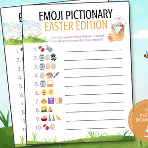 Emoji Easter Game, Easter Printable Game for Kids Family Office ...