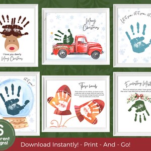 Christmas Handprint Craft Bundle Handprint Art Christmas - Etsy