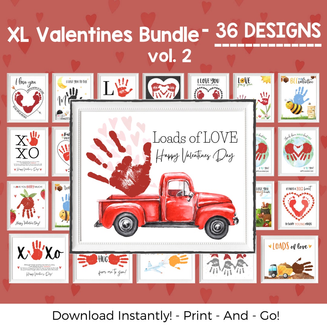 Valentine Bundle Printable Valentine Handprint Art, Valentines Day ...