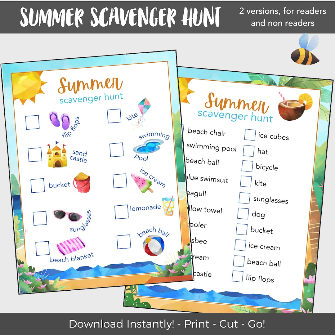 Summer Scavenger Hunt, Outdoor Games for Kids, Kids Activity Ideas ...