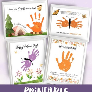 Printable Mothers Day Handprint Craft for Kids, Mom Gift From Kids ...