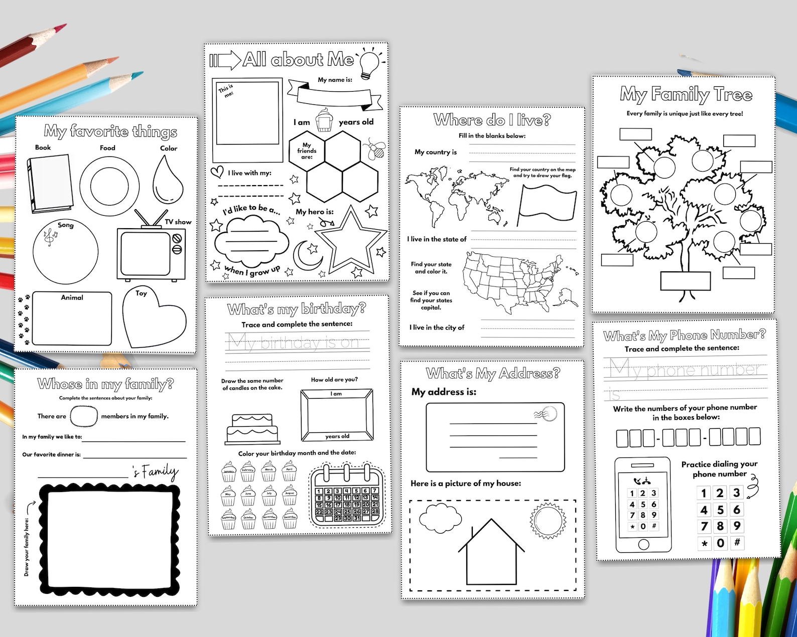 Where I Live Worksheet, Homeschool Printable Activity, Homeschool ...