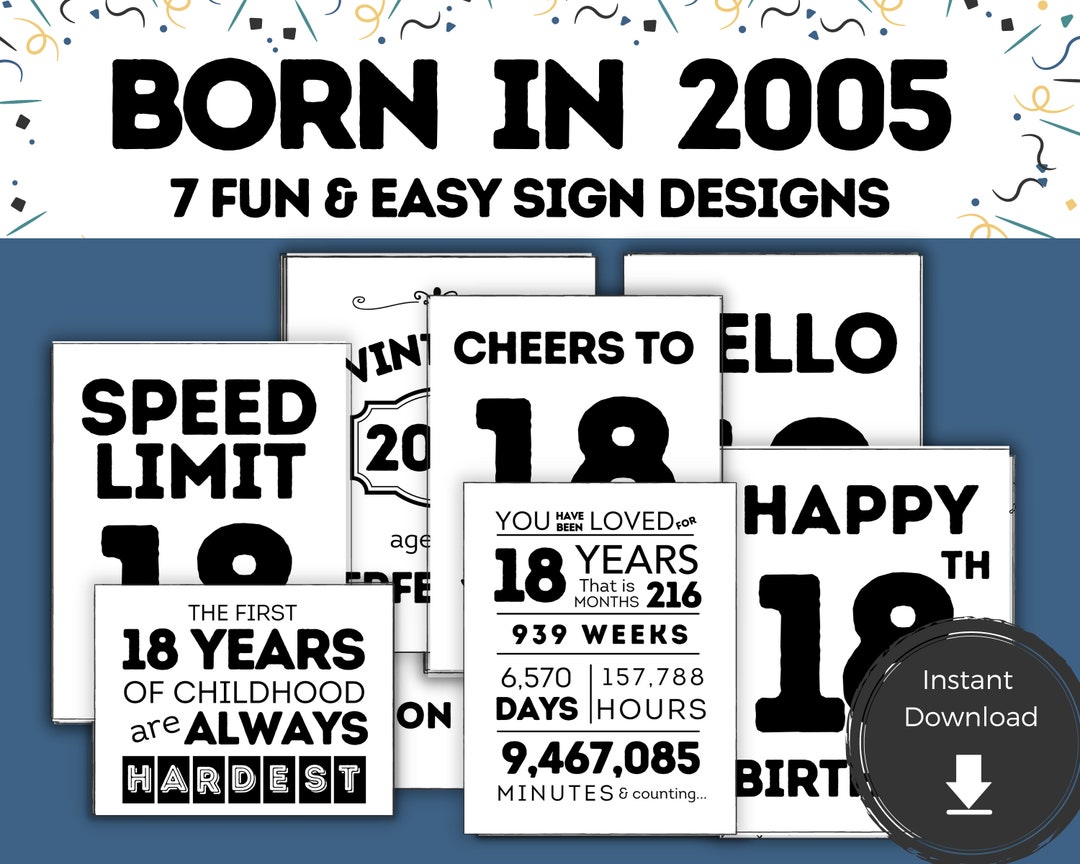Printable 18th Birthday Decorations for Him or Her 18th - Etsy