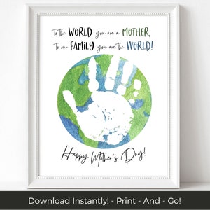 Handprint Craft Card Gift for Mom, Preschool Printable Handprint ...