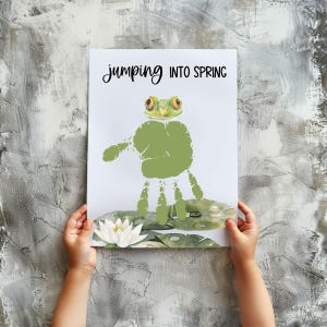 Jumping Into Spring Frog Handprint Activity, Preschool or Toddler ...