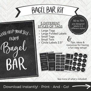 Bagel Bar Kit, Bagel Bar Sign for Christmas, Wedding, Birthday, Baby ...