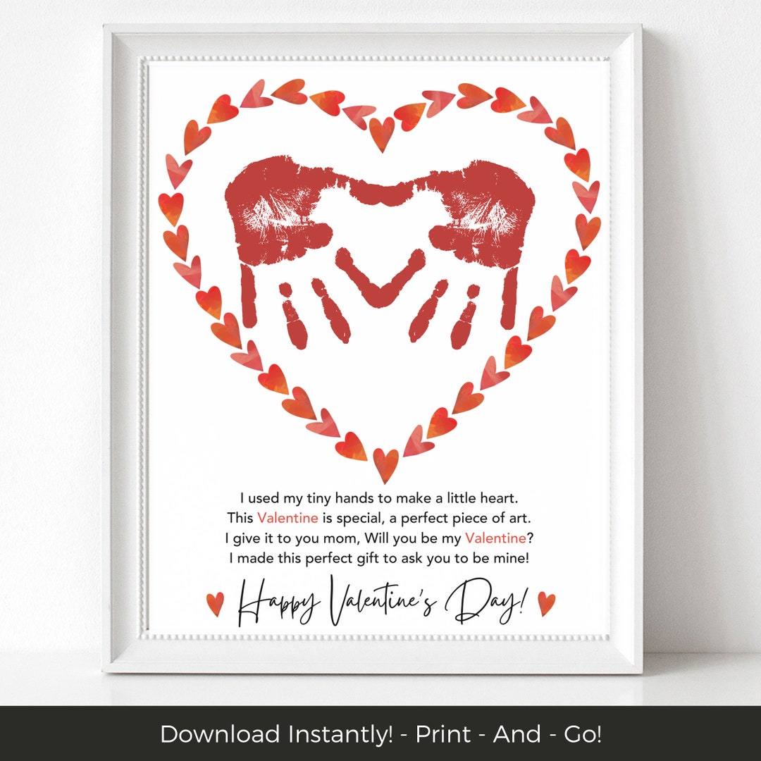 Printable Handprint Art for Kids, Valentine Preschool Activities ...