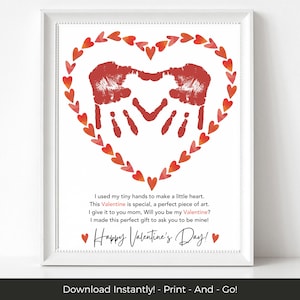 Printable Handprint Art for Kids, Valentine Preschool Activities ...