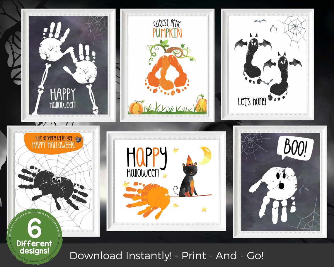Halloween Handprint Craft DIY Craft for Kids Art Halloween - Etsy