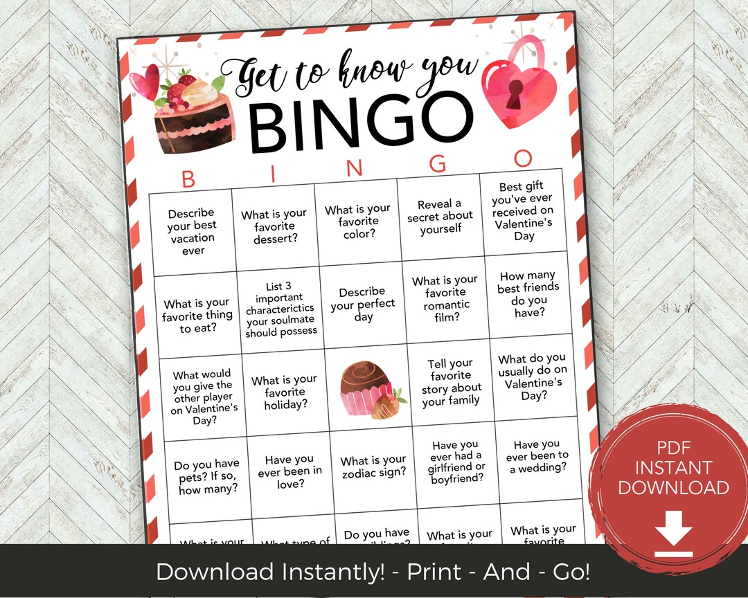 Valentine Get to Know You Game Printable Valentine Party - Etsy