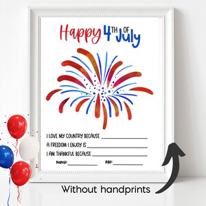 4th of July Handprint Art Activity, Fourth of July Firework Handprint ...