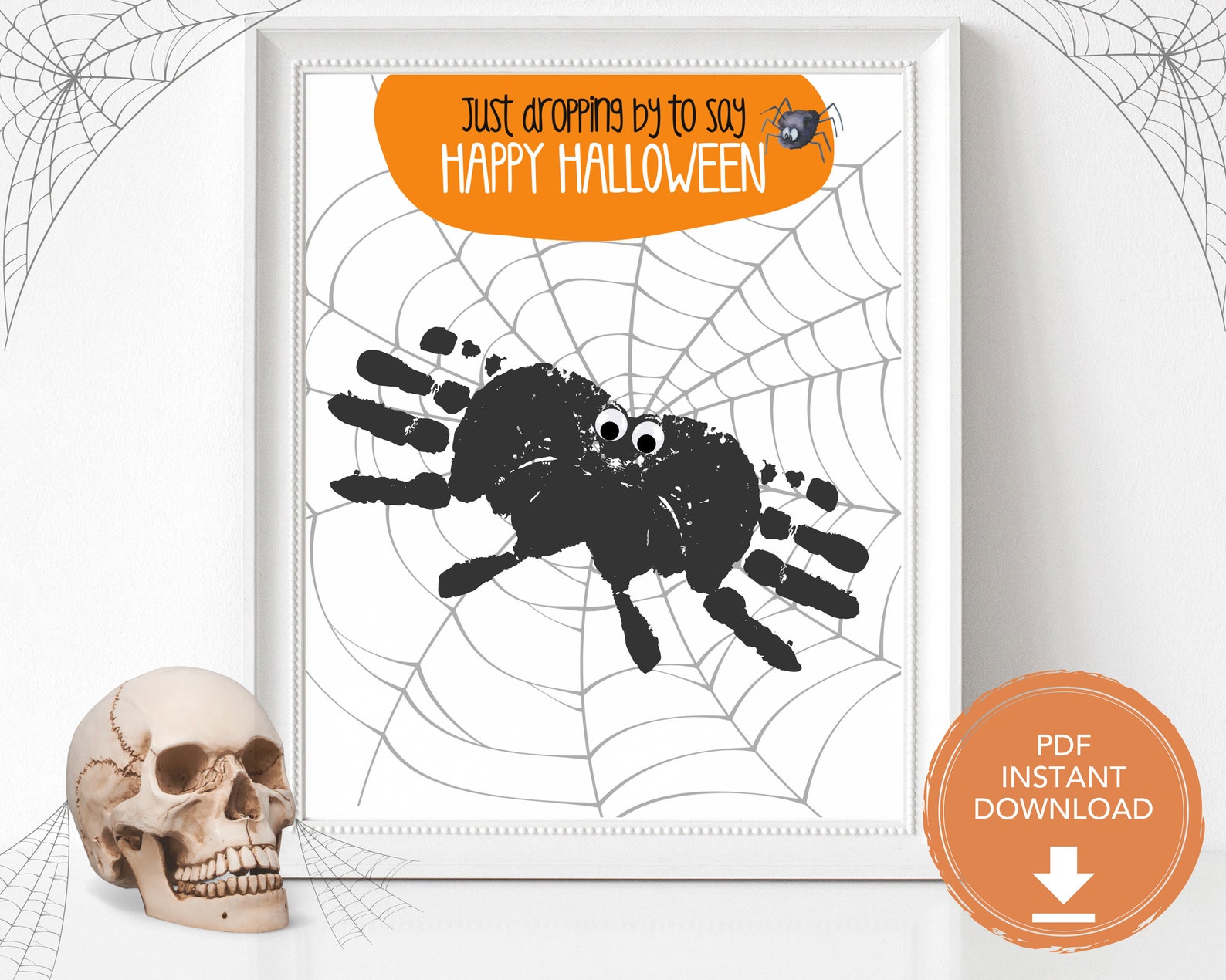 Spider Halloween Handprint Craft DIY Craft for Kids Art - Etsy