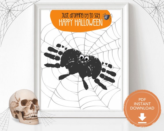 Spider Halloween Handprint Craft DIY Craft for Kids Art - Etsy