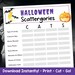 Halloween Scattergories for Kids, Halloween Printables, Word Game ...
