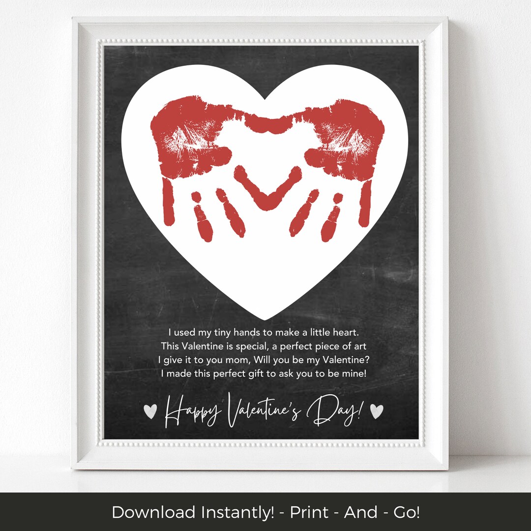 Printable Handprint Art for Kids, Valentine Preschool Activities ...