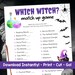 Which Witch Matching Game, Halloween Trivia Game Printable, Halloween ...