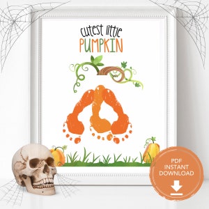 Pumpkin Halloween Handprint Craft, DIY Craft for Kids Art, Halloween ...