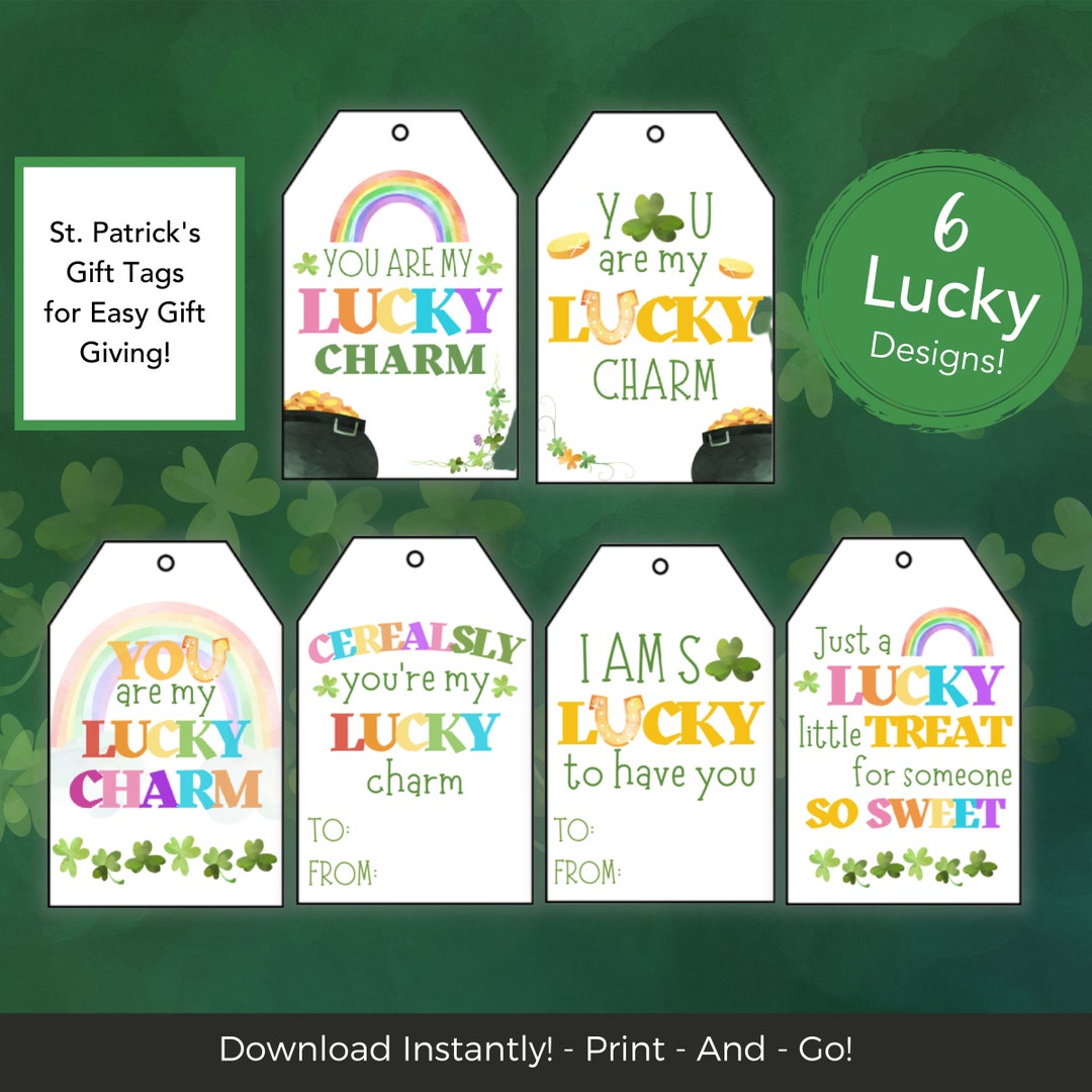 St Patricks Day Printable Gift Tag, Good Luck Charm St Patrick ...