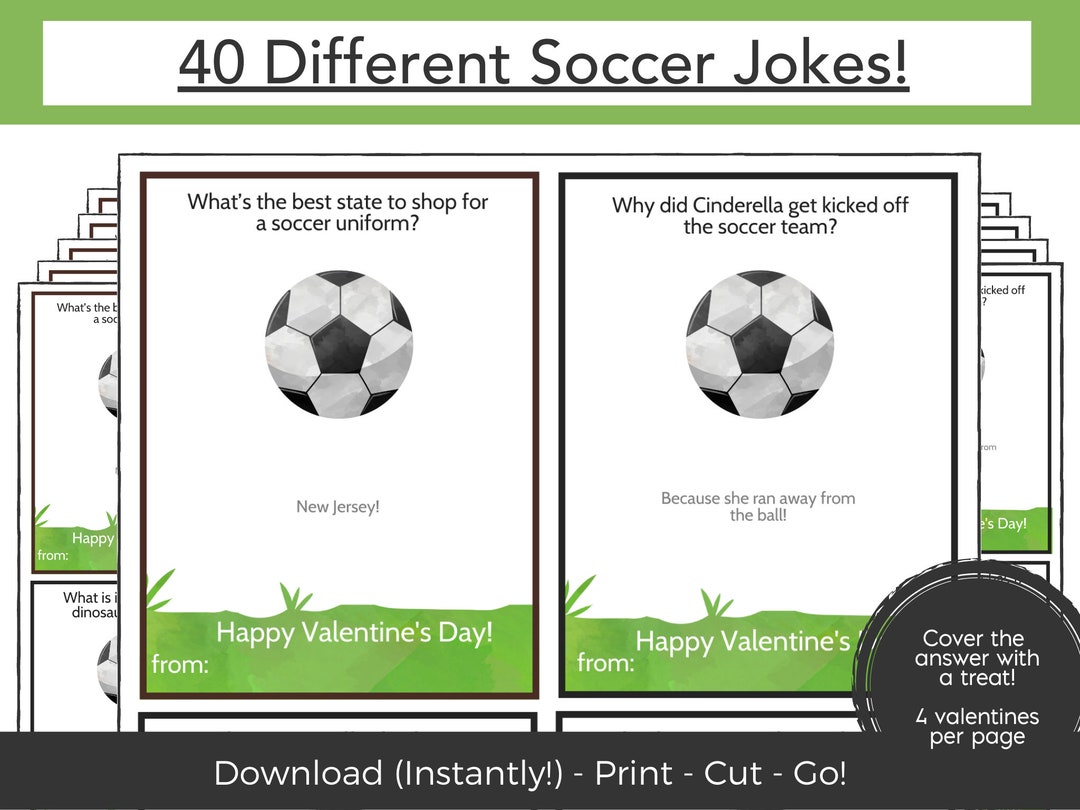 Soccer Printable Valentine Cards for Kids Kids Valentines - Etsy