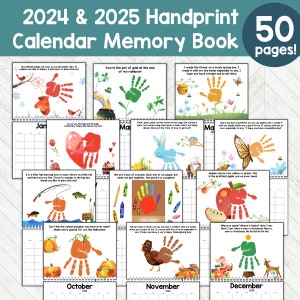 Handprint Calendar 2024 2025, Preschool Handprint Art Printable, 1st ...