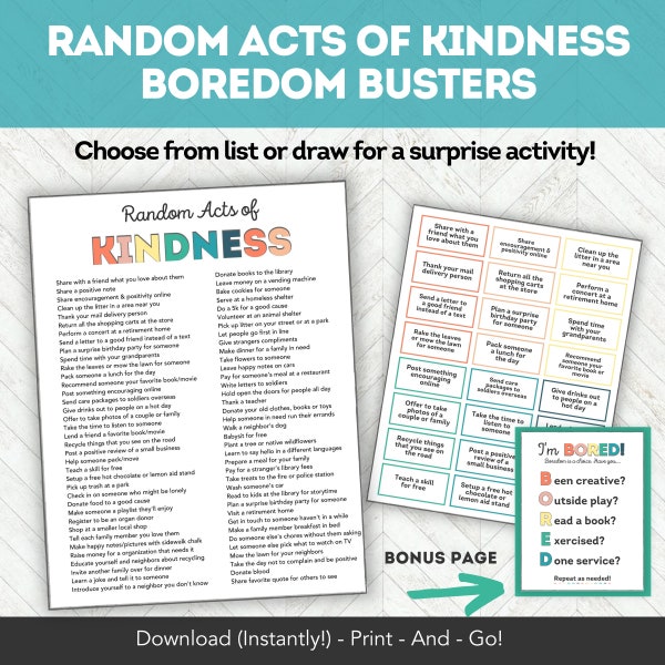 Random Acts of Kindness Cards - Etsy