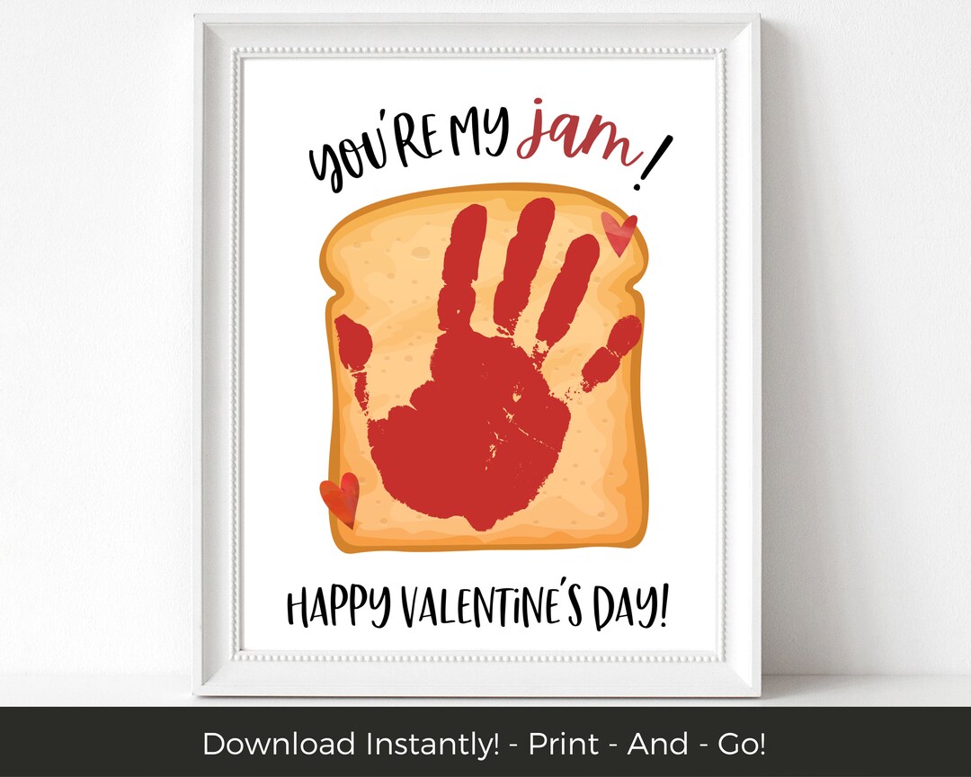 Arte imprimible con huellas de manos de San Valentín, actividades para ...