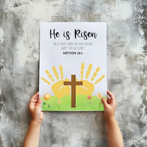 Easter He is Risen Kids Bible Activities, Easter Handprint Art for Kids ...