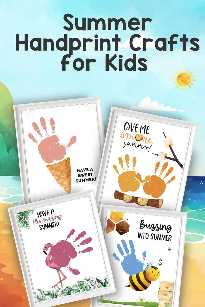 Hello Summer Handprint Art, Handprint Craft, Printable Summer Camp Arts ...