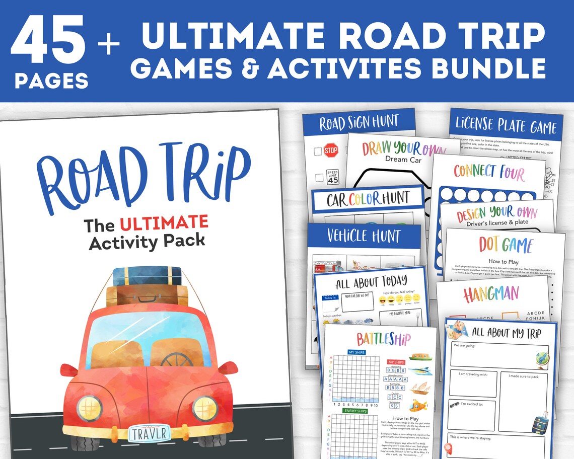 Kids Road Trip Games Printable Family Road Trip Planner - Etsy