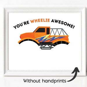 Truck Handprint Craft, Kids or Toddler Handprint Art, Grandparent Gift ...