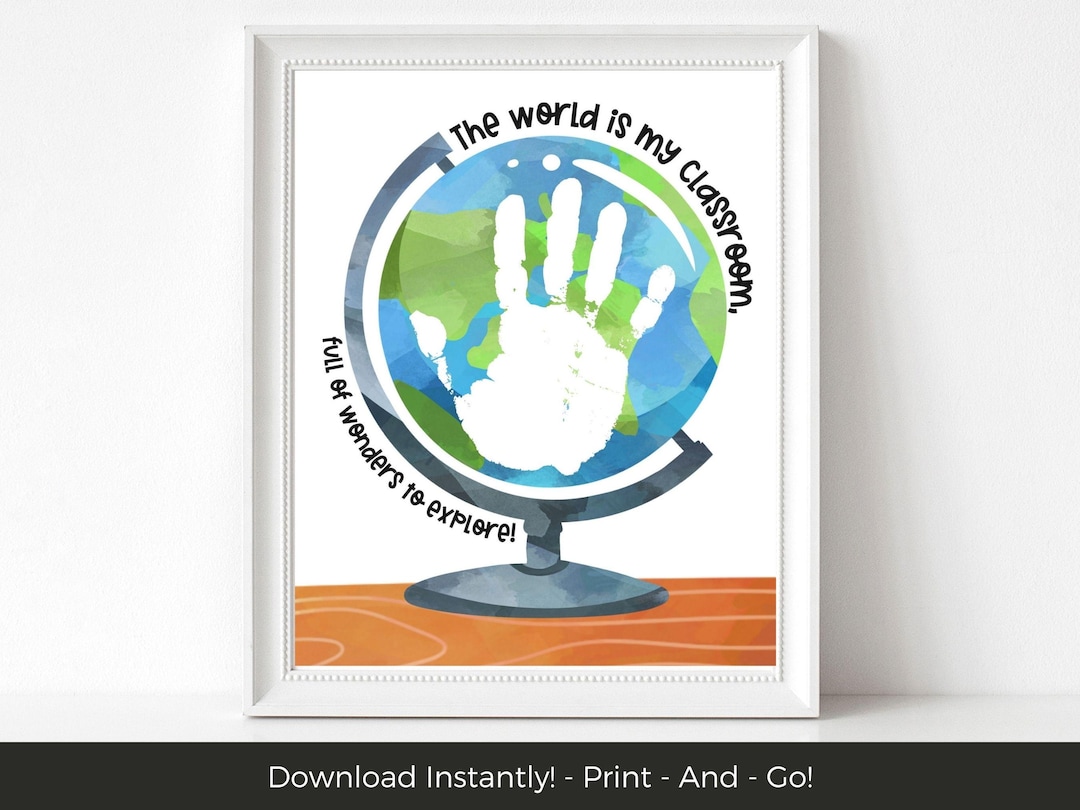 Handprint Craft Back to School Printable, First Day of School Handprint ...