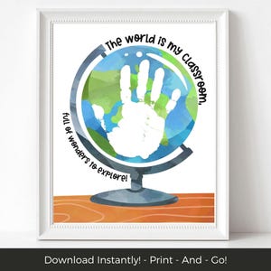 Handprint Craft Back to School Printable, First Day of School Handprint ...