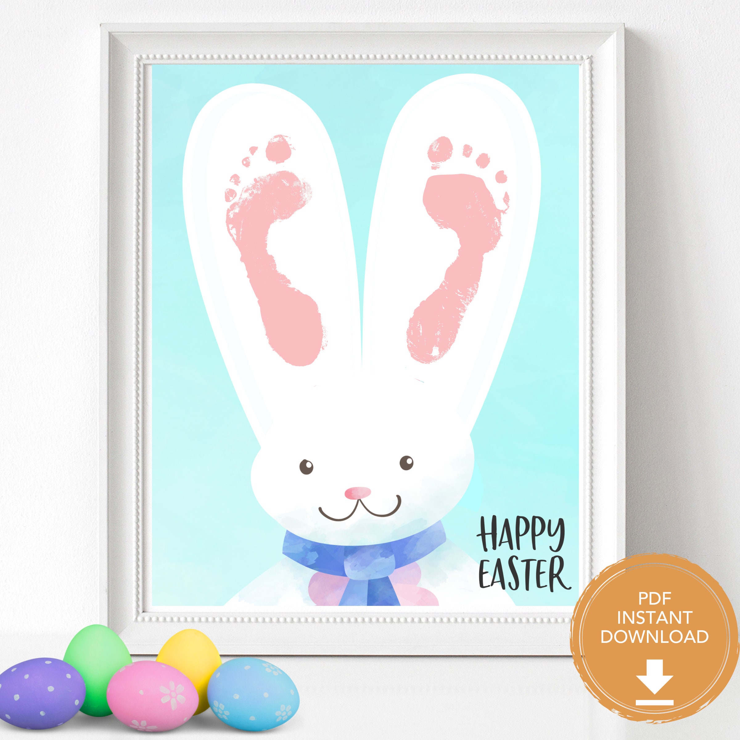 Bunny Ears Easter Craft, Easter Footprint Kids Craft, Baby's First ...