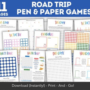 Kids Road Trip Games Printable Family Road Trip Planner - Etsy