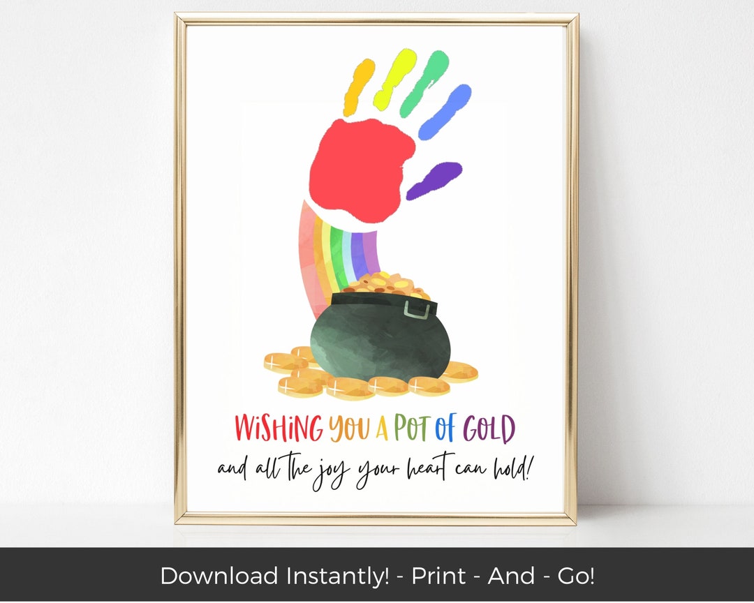 Printable Rainbow Craft, St Patricks Day Crafts, St Patricks Handprint ...