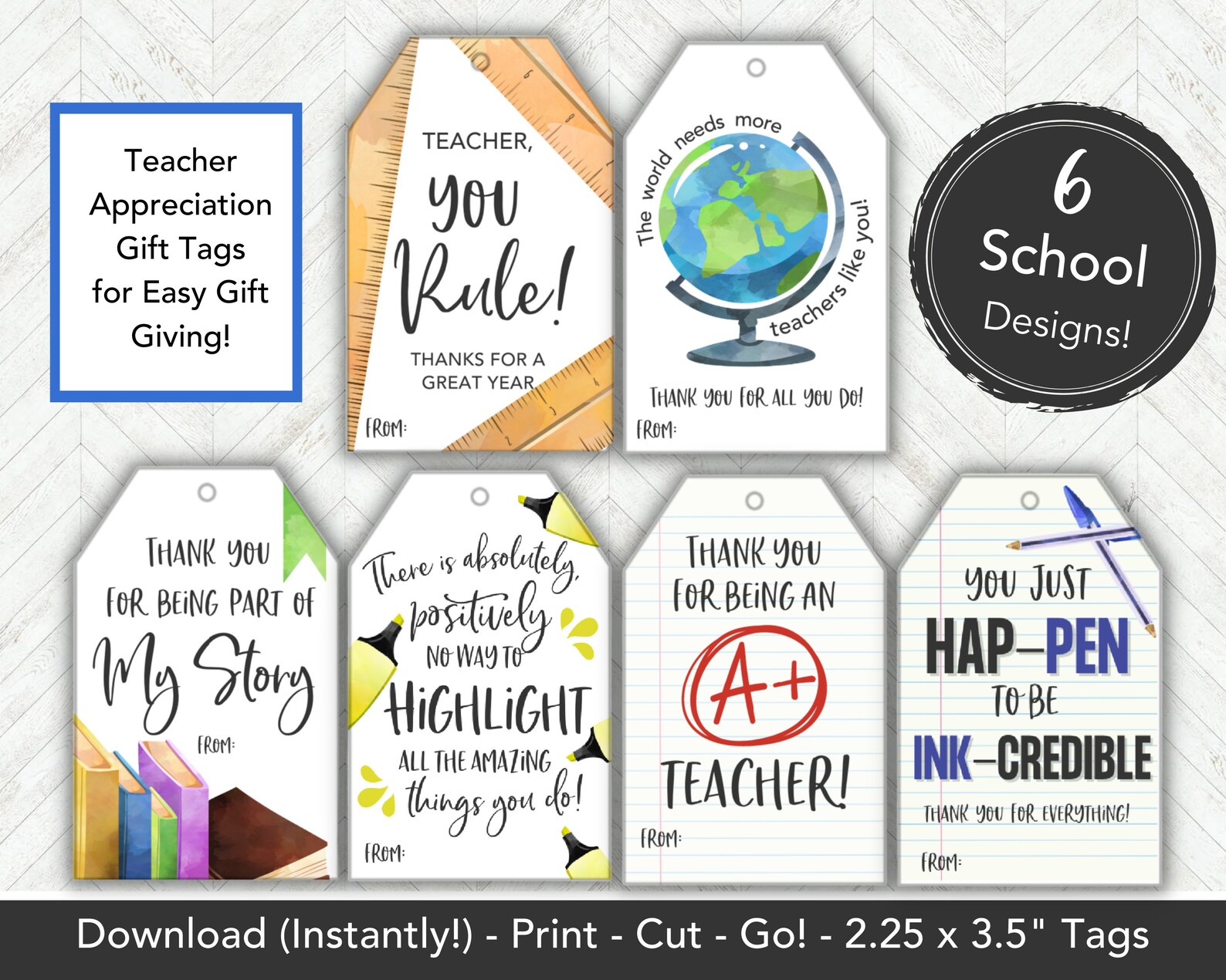 Teacher Appreciation Gift Tag Teacher Gift Tags Printable - Etsy