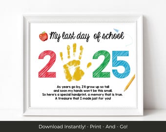 2025 Graduation Last Day of School Handprint Craft, End of School Year ...